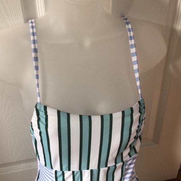 Anthropologie | Swim | Maeve Striped Onepiece Swimsuit Blue Motif Size ...